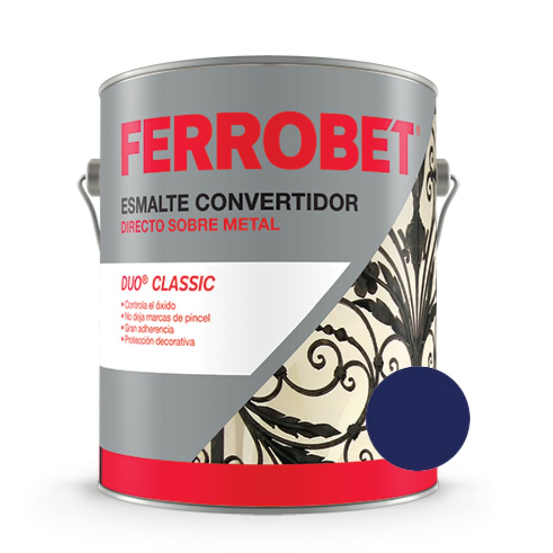 FERROBET DUO® CLASSIC ESMALTE CONVERTIDOR BRILLANTE AZUL MARINO 4L ...