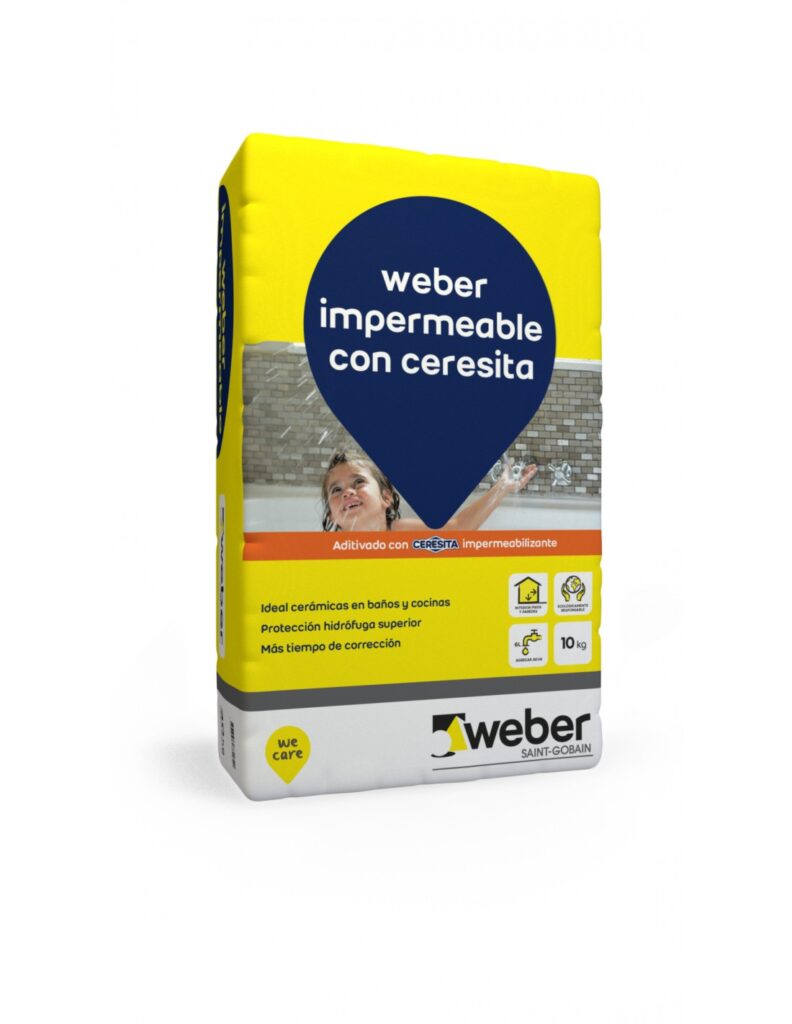 WEBER IMPERMEABLE CON CERESITA 10KG GRIS – (Pegamento para pisos ceramicos) – Ferromundo